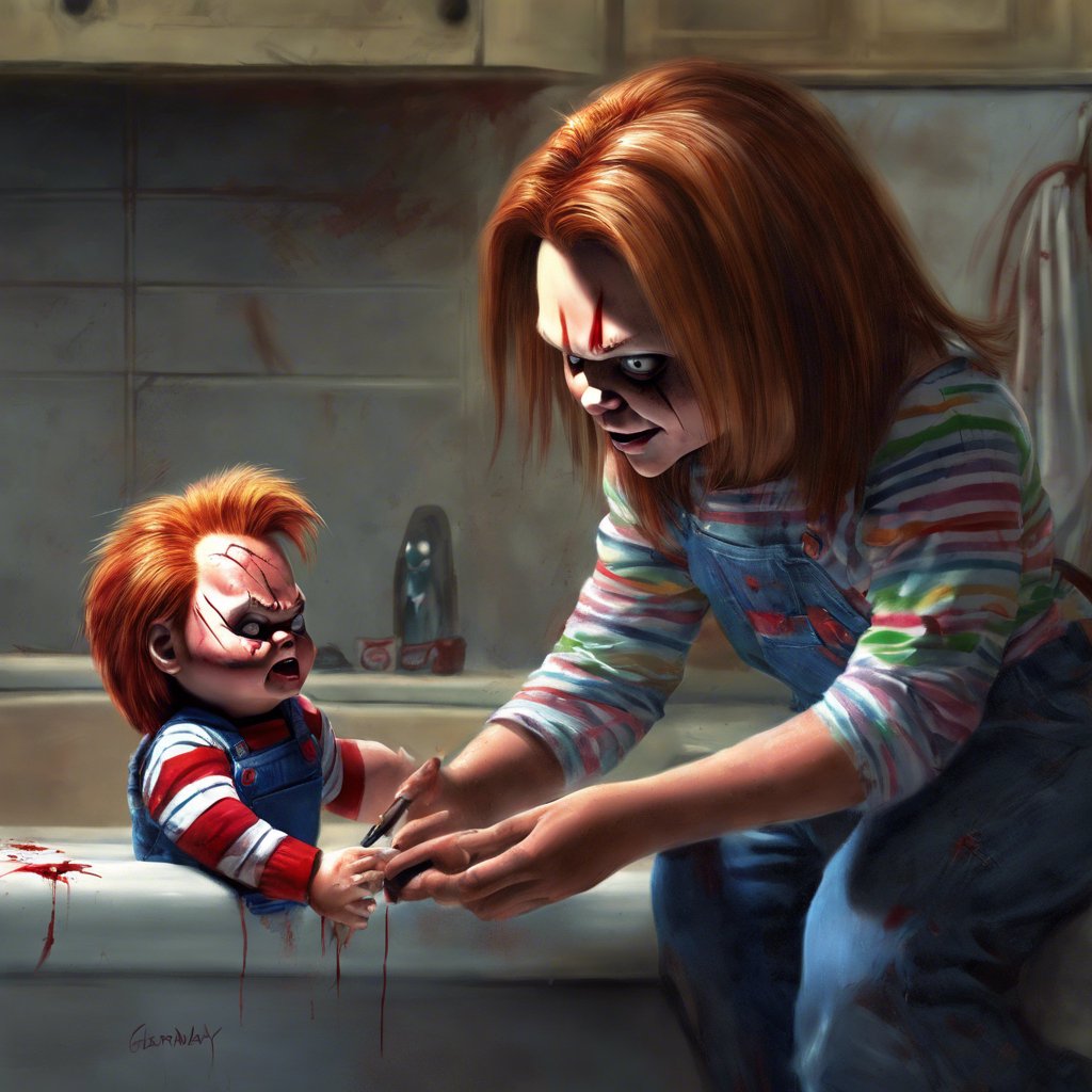 Chucky with makeup on him Chuckys Fanart
