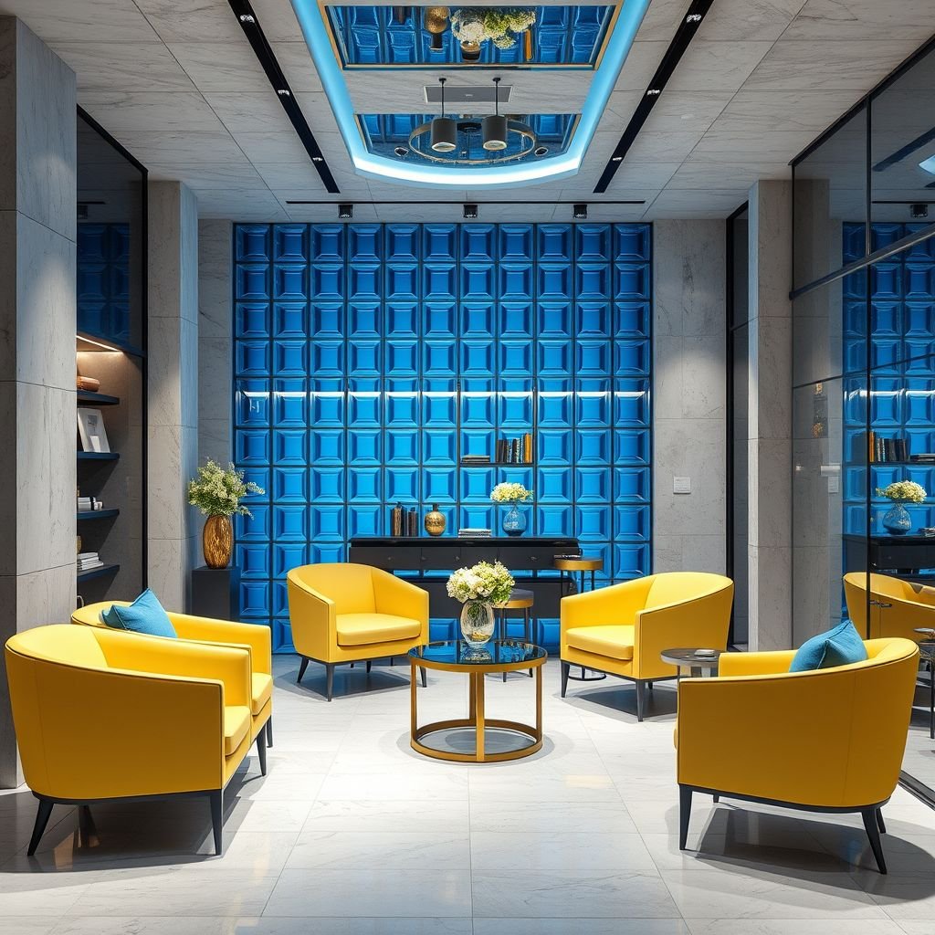 futuristic shop interior with blue details Fanart