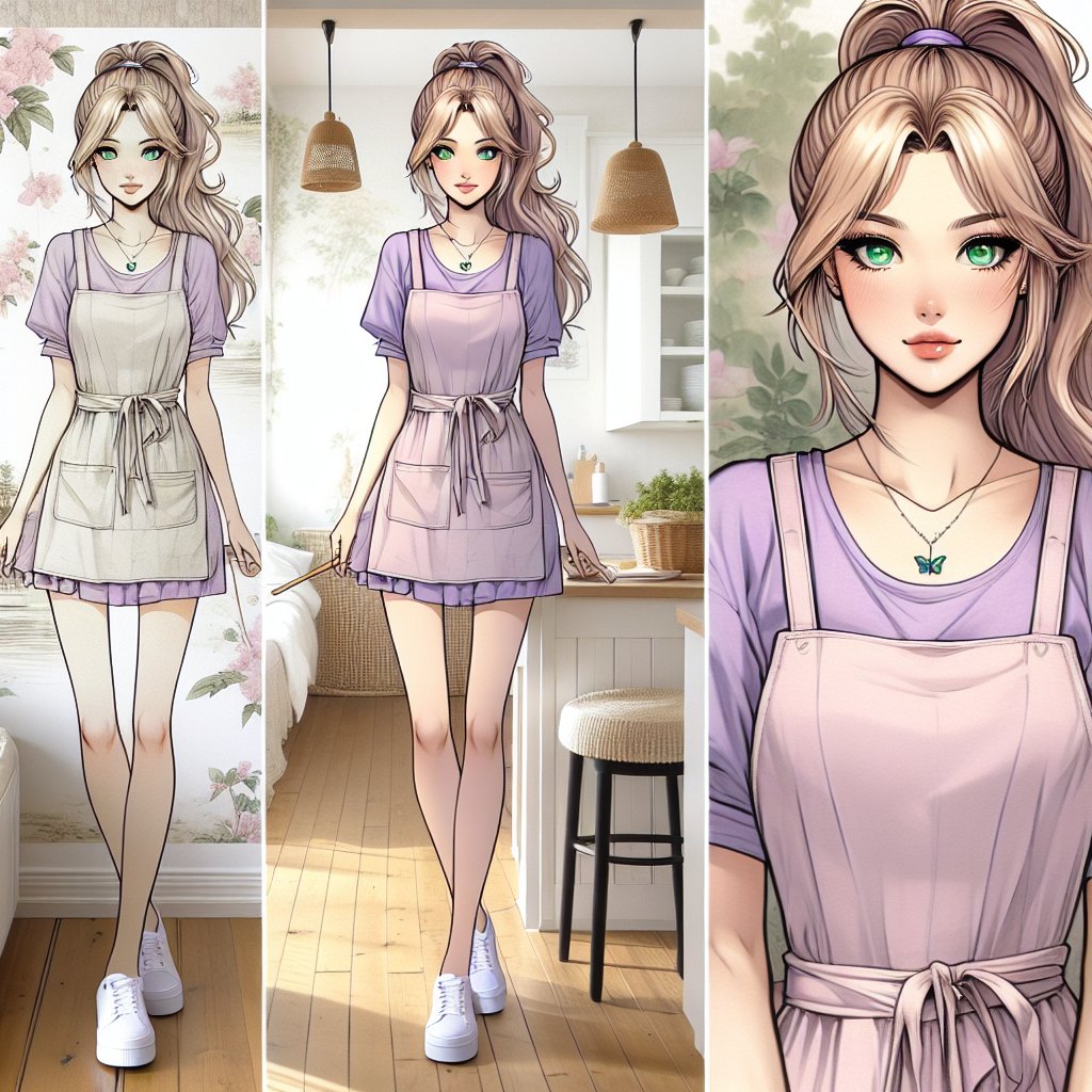 Anime Girl Wearing Apron: An anime Fanart
