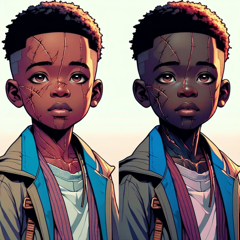 Create a black little boy who Fanart