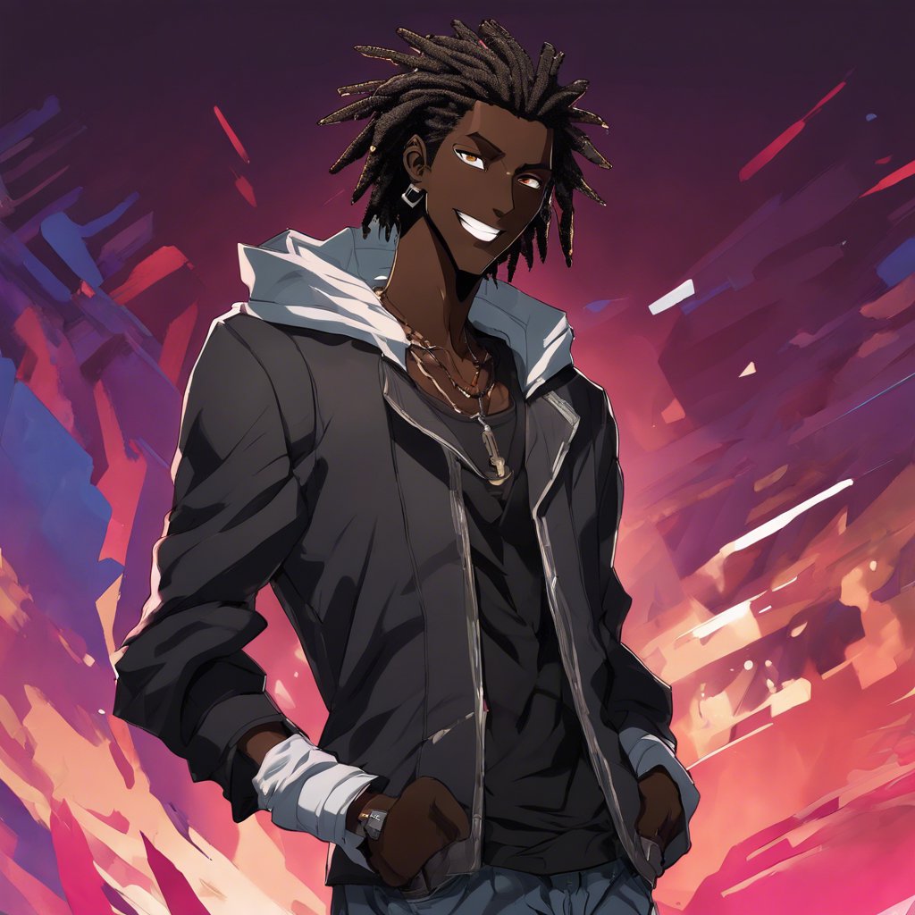Tall lanky man. Dark skin. Hair Fanart