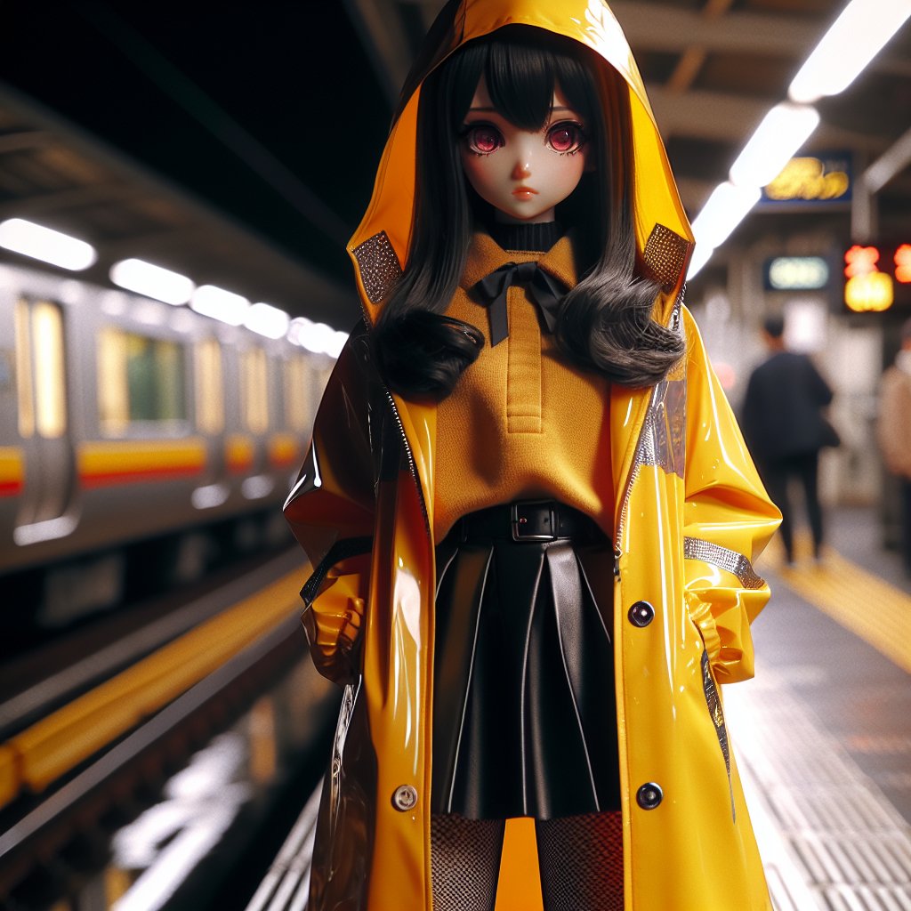 Anime Girl Yellow Raincoat: An anime | Fanart