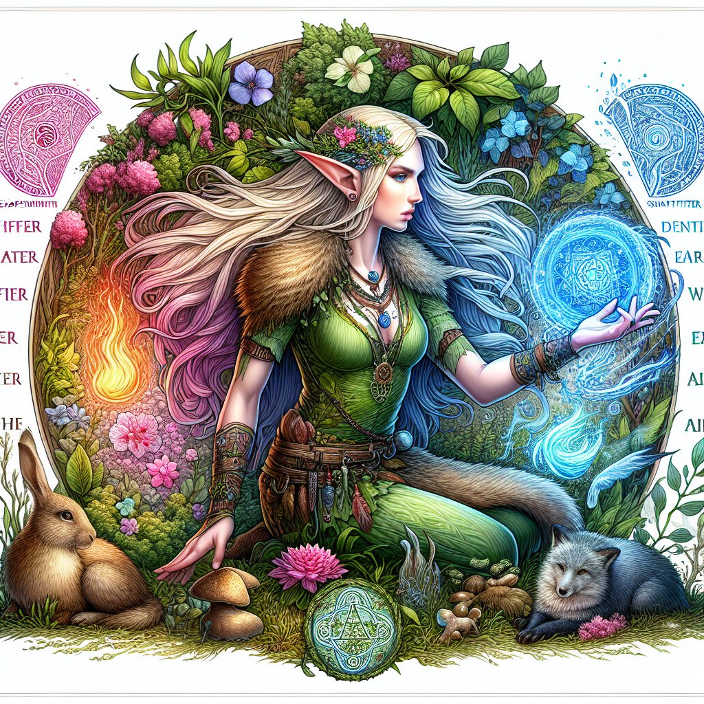 Elf, Druid, warrior, magic, nature, plants, | Fanart