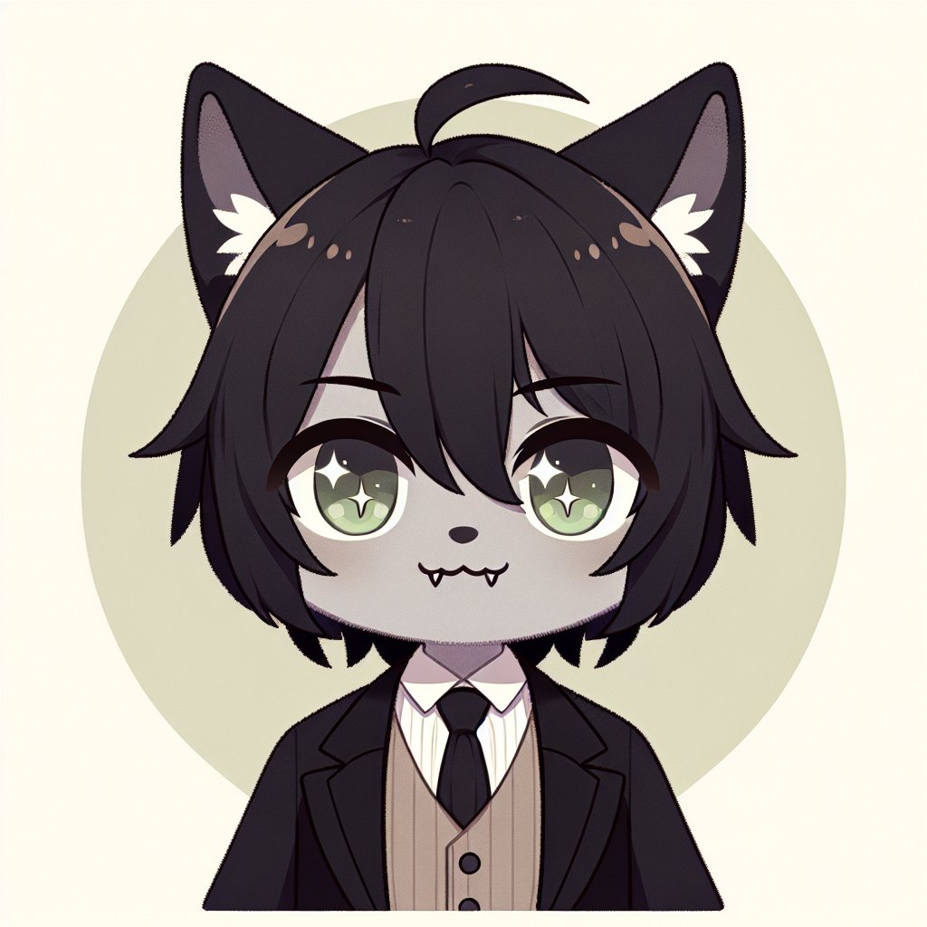 Male cat anthro with gray skin, Fanart