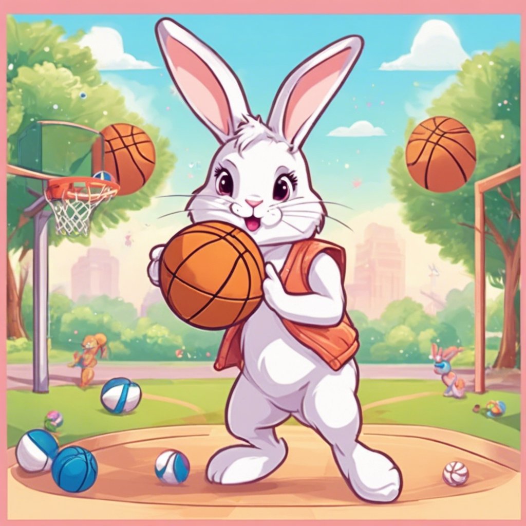 Bunny playing basketball Fanart