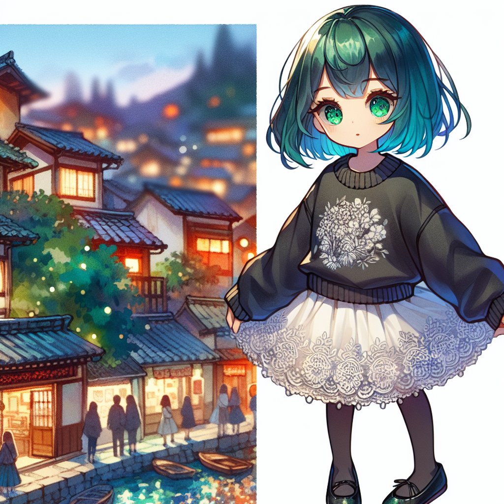 Anime Girl Wearing Black Sweater: Anime Fanart
