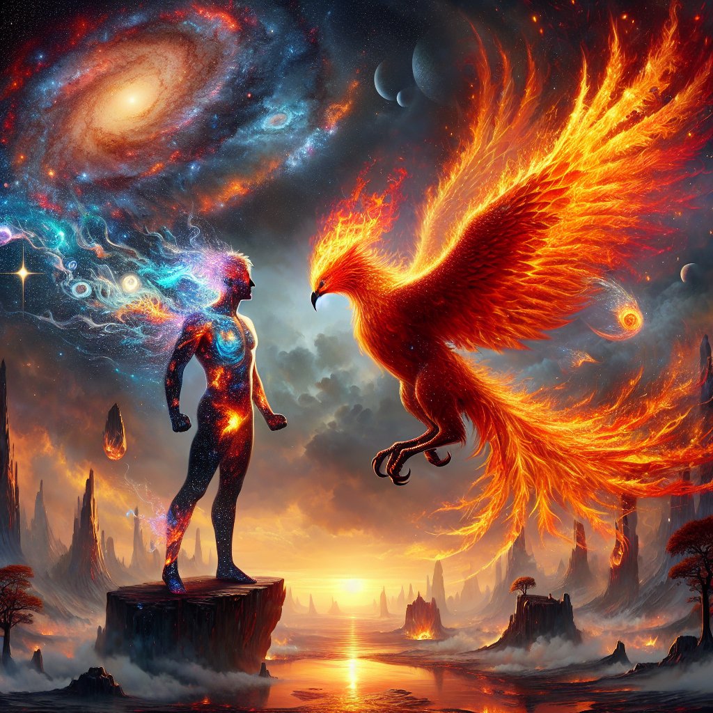 The Phoenix versus a man created | Fanart