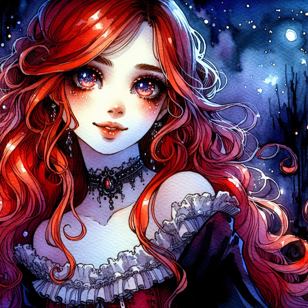 Vampire read head white skin girl Fanart