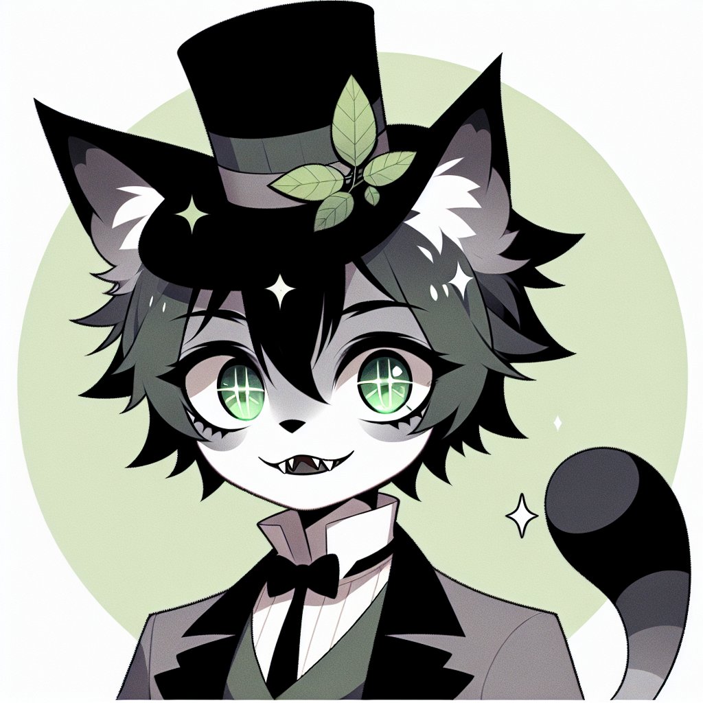 Male cat anthro with gray skin, Fanart