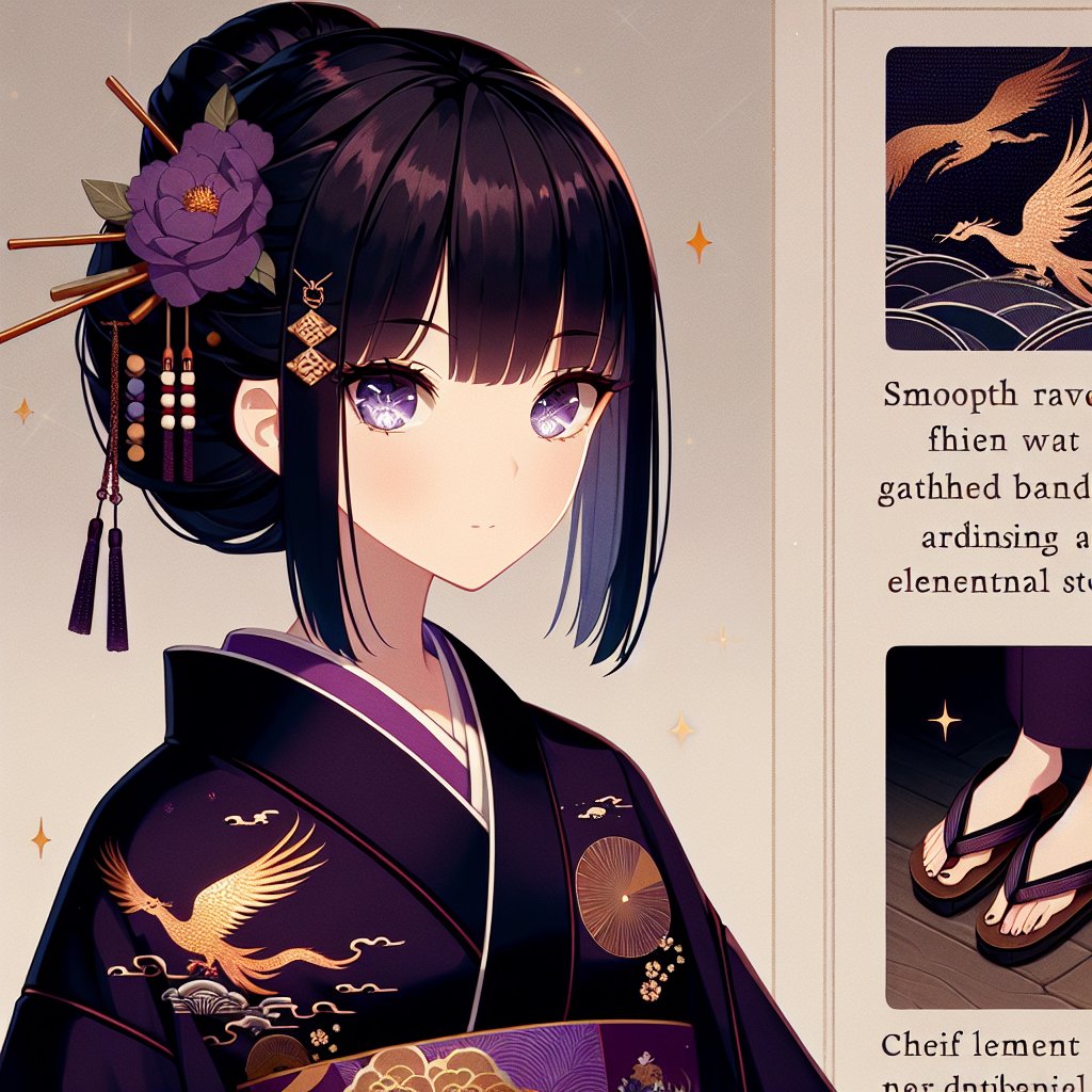 Cartoon Girl In Kimono: Anime girl Fanart