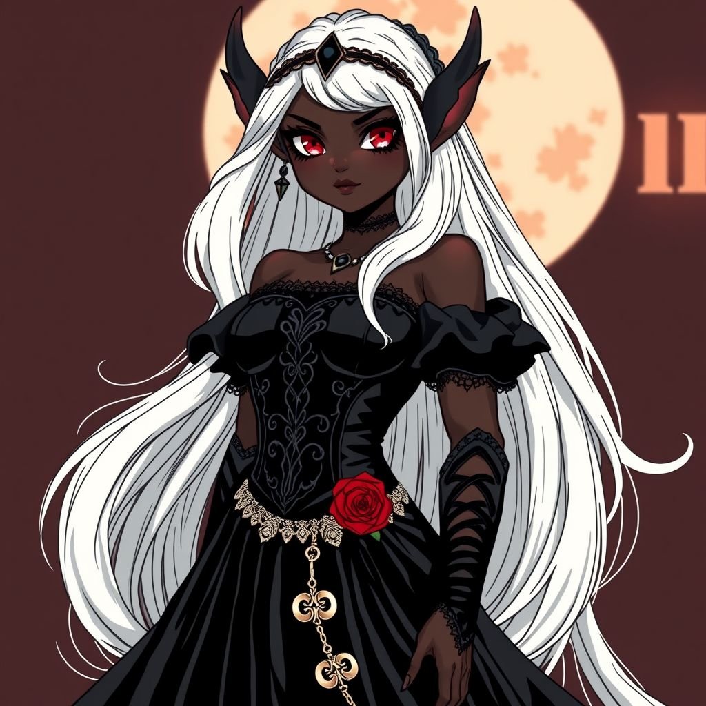 A beautiful dark skinned elf, with | Fanart