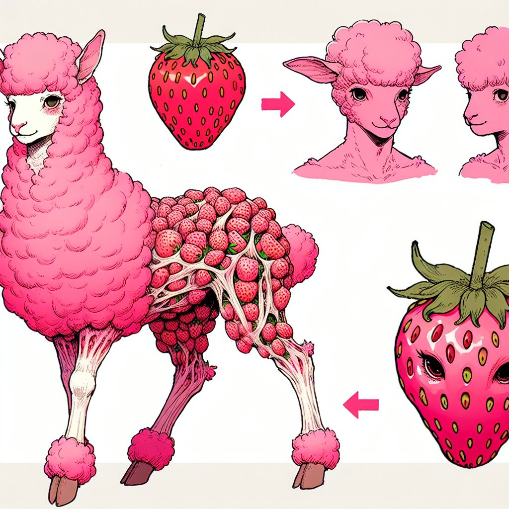 Anthropomorphic pink sheep is a femboy Fanart