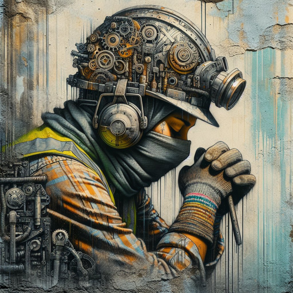 Depict a conceptual graffiti street art | Fanart
