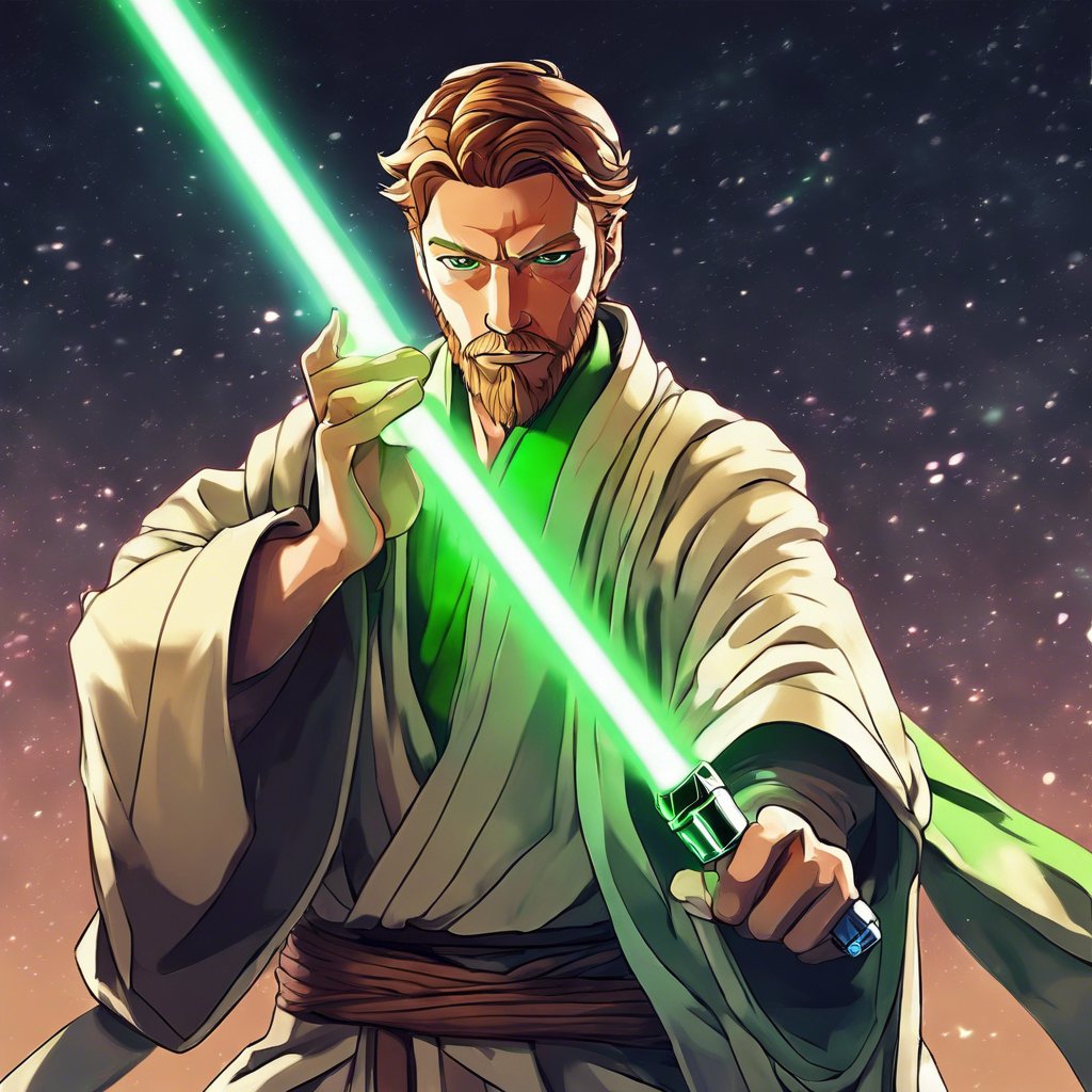 Obi Wan with a green lightsaber Fanart