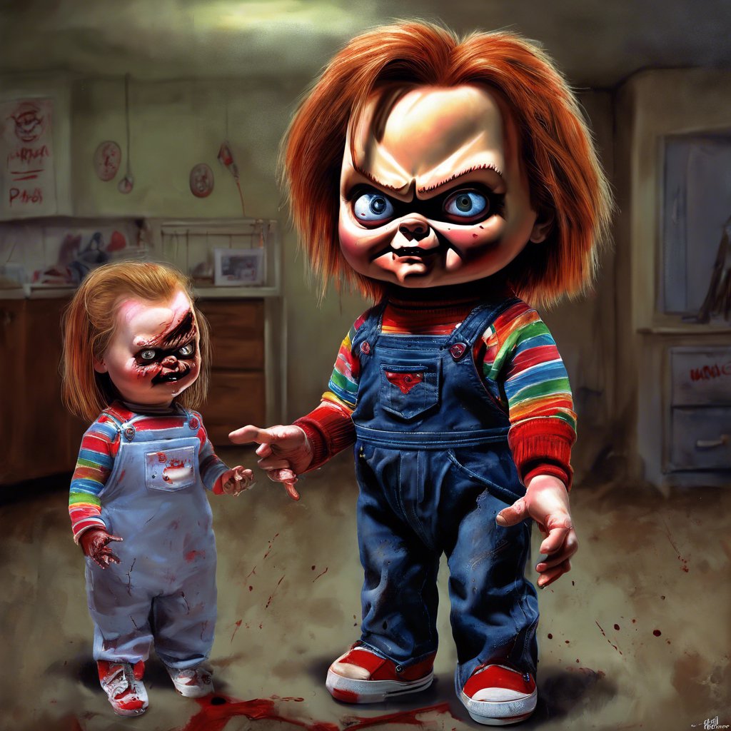 Chucky with makeup on him Chuckys Fanart
