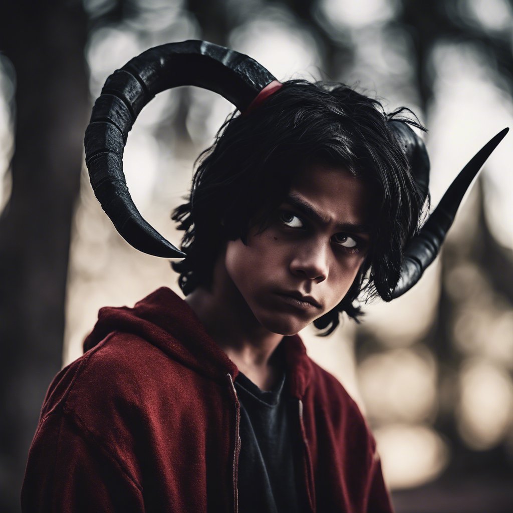 demon teenage boy with dark red | Fanart