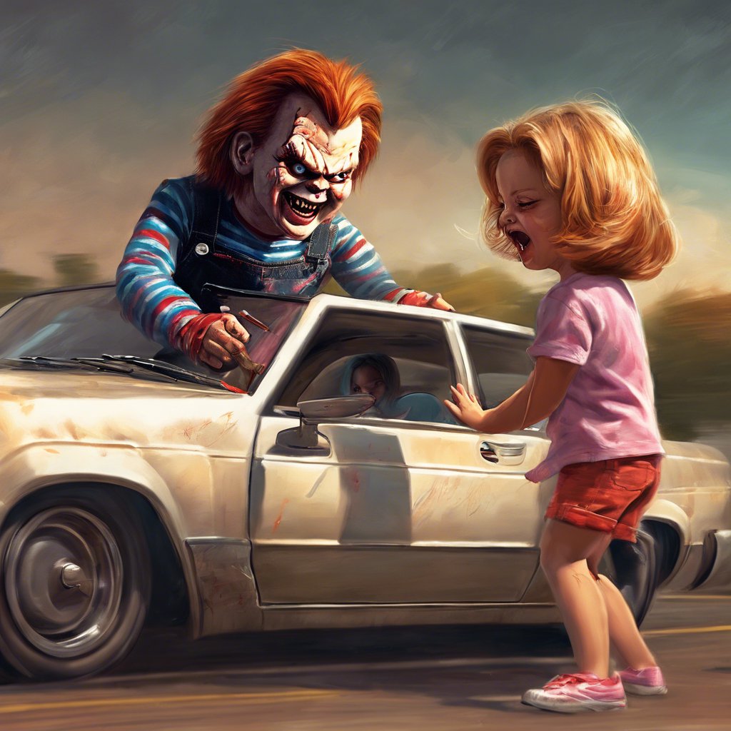 Chucky spanks his daughter Glenda for Fanart