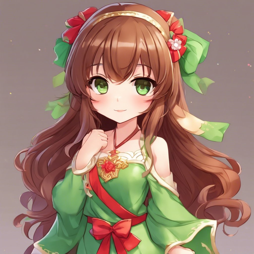 Cute chibi girl with long dark | Fanart