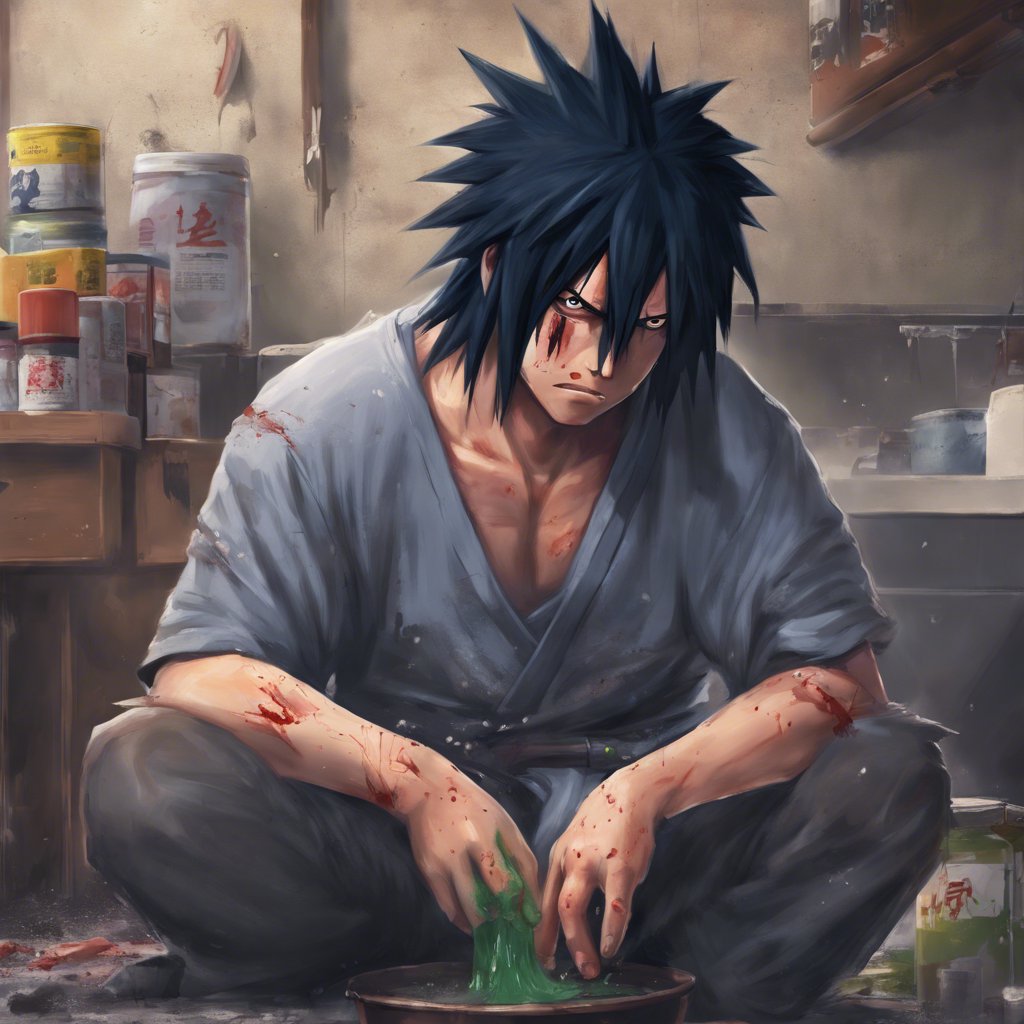 Sasuke pukes | Fanart