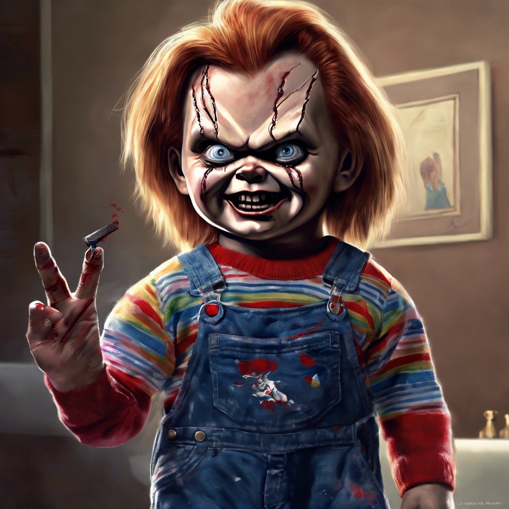Chucky with makeup on him Chuckys Fanart