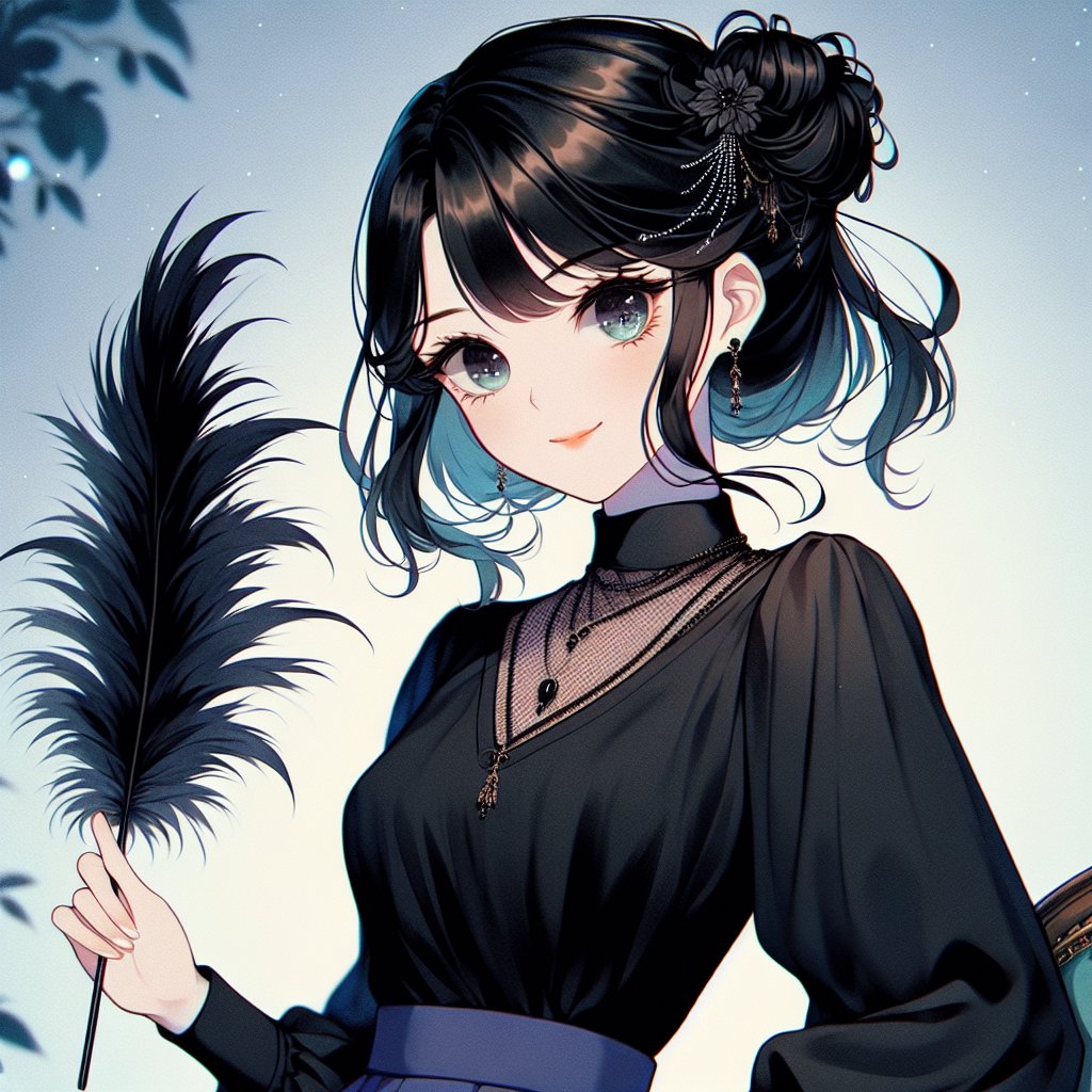 Anime Girl Dark Blue Hair And Fanart