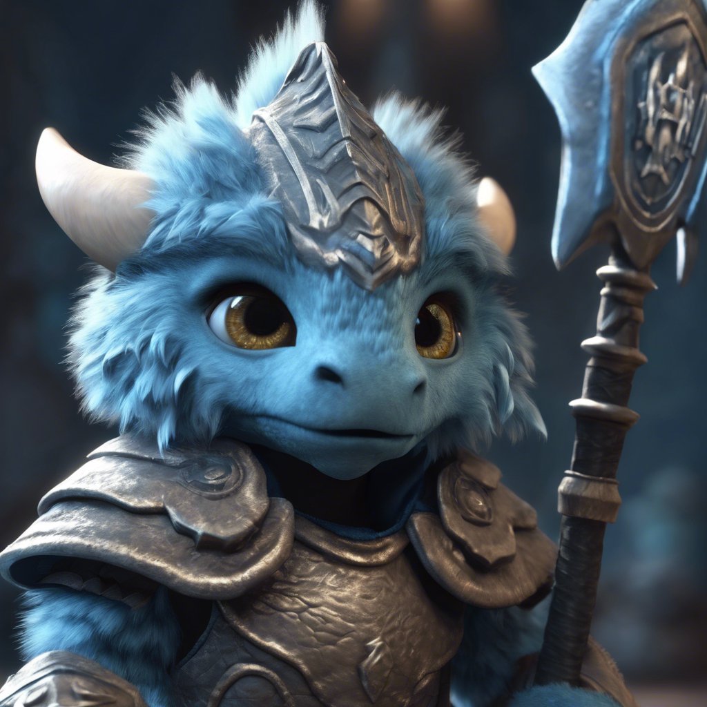 Blue female Dragonborn teenager paladin great Fanart