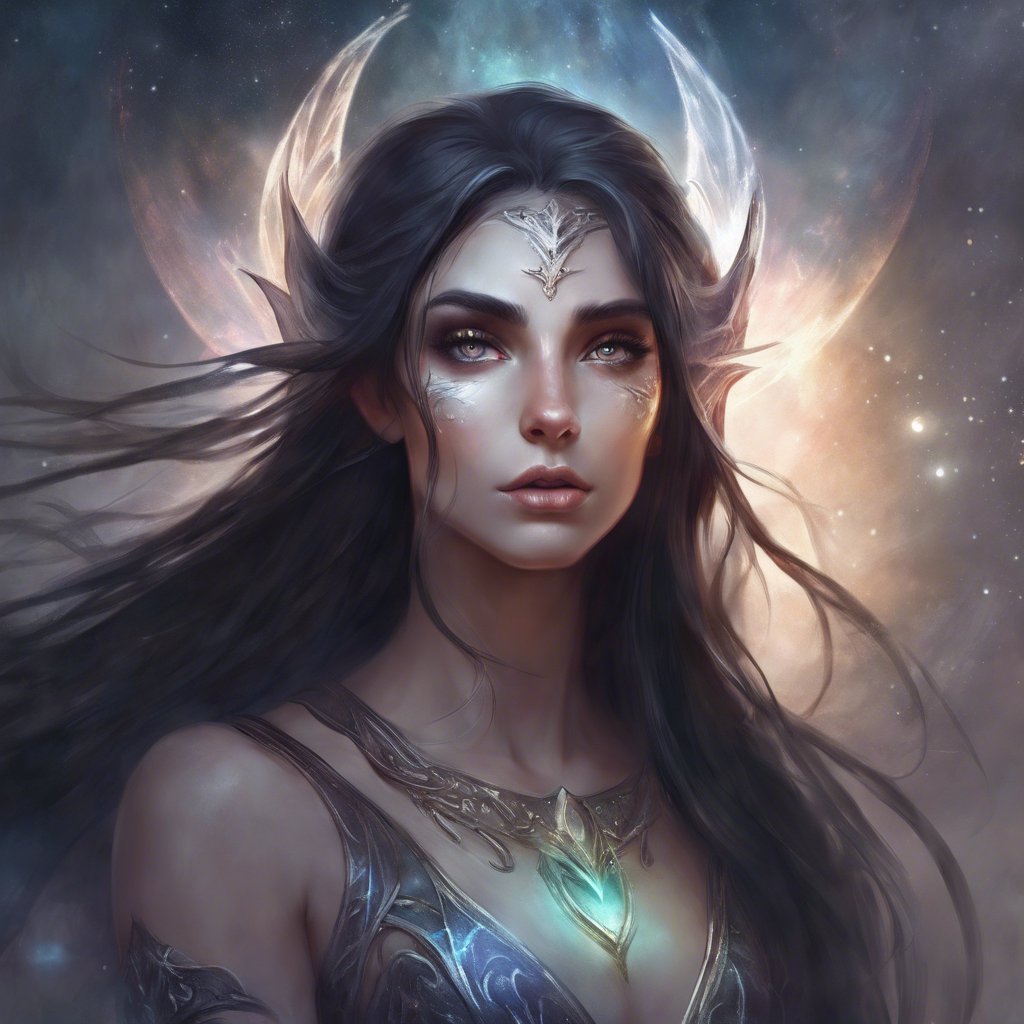 Female elf with dark hair and Fanart