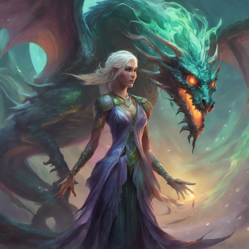 eldritch warlock, with a 12-inch fairy-dragon | Fanart