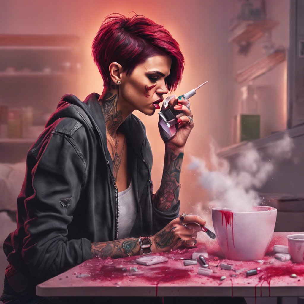 Ruby rose snorting cocaine and gets Fanart