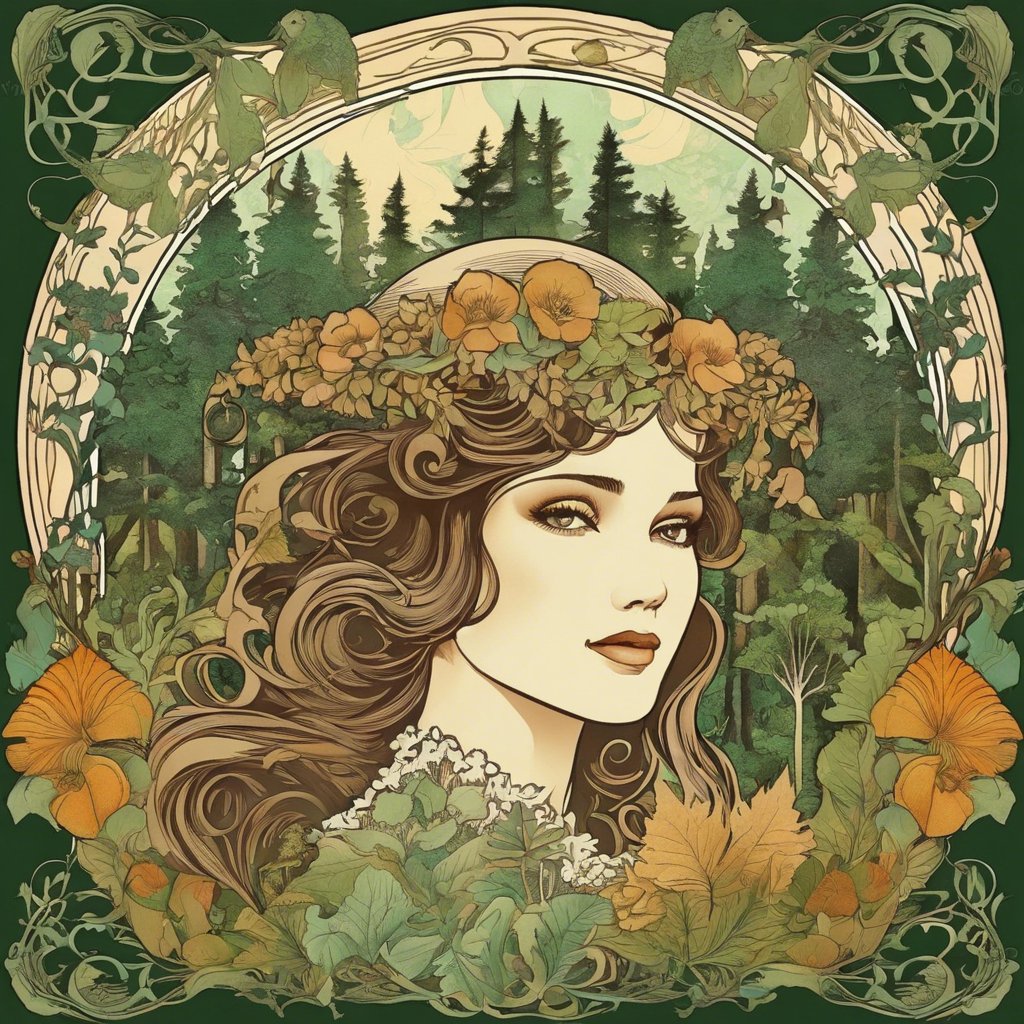 Forest with cottagecore girl Fanart