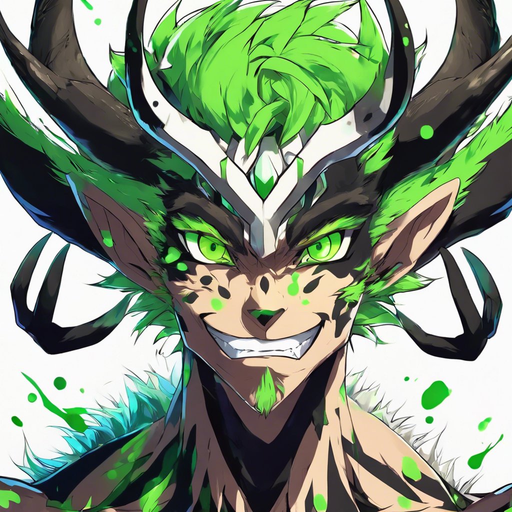 Male anthropomorphic Antlers Green Nose Green | Fanart