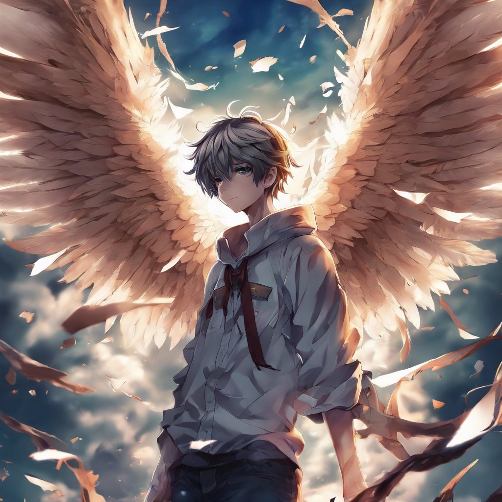Angel boy with broken wings Fanart
