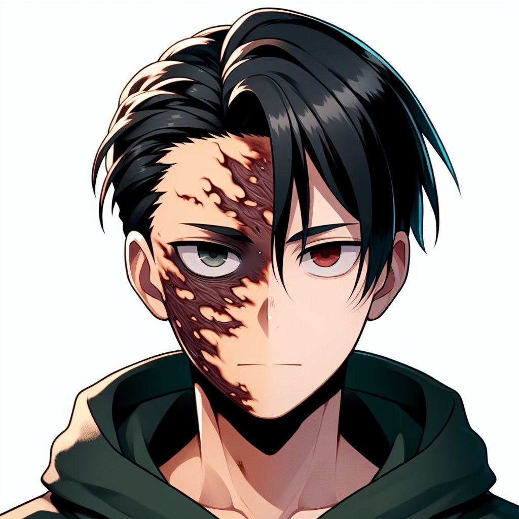 Half burned man with tied black Fanart