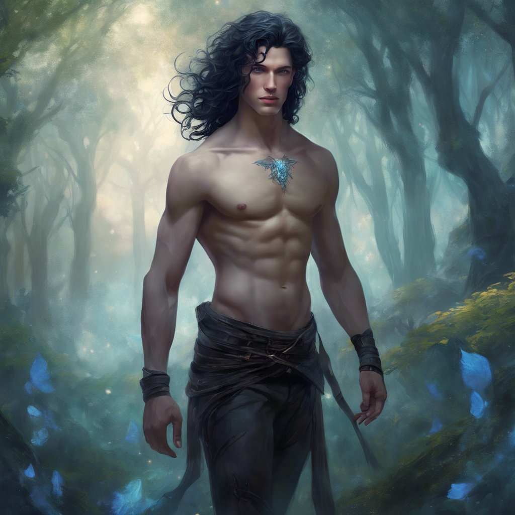 androgynous male human half. long curly Fanart