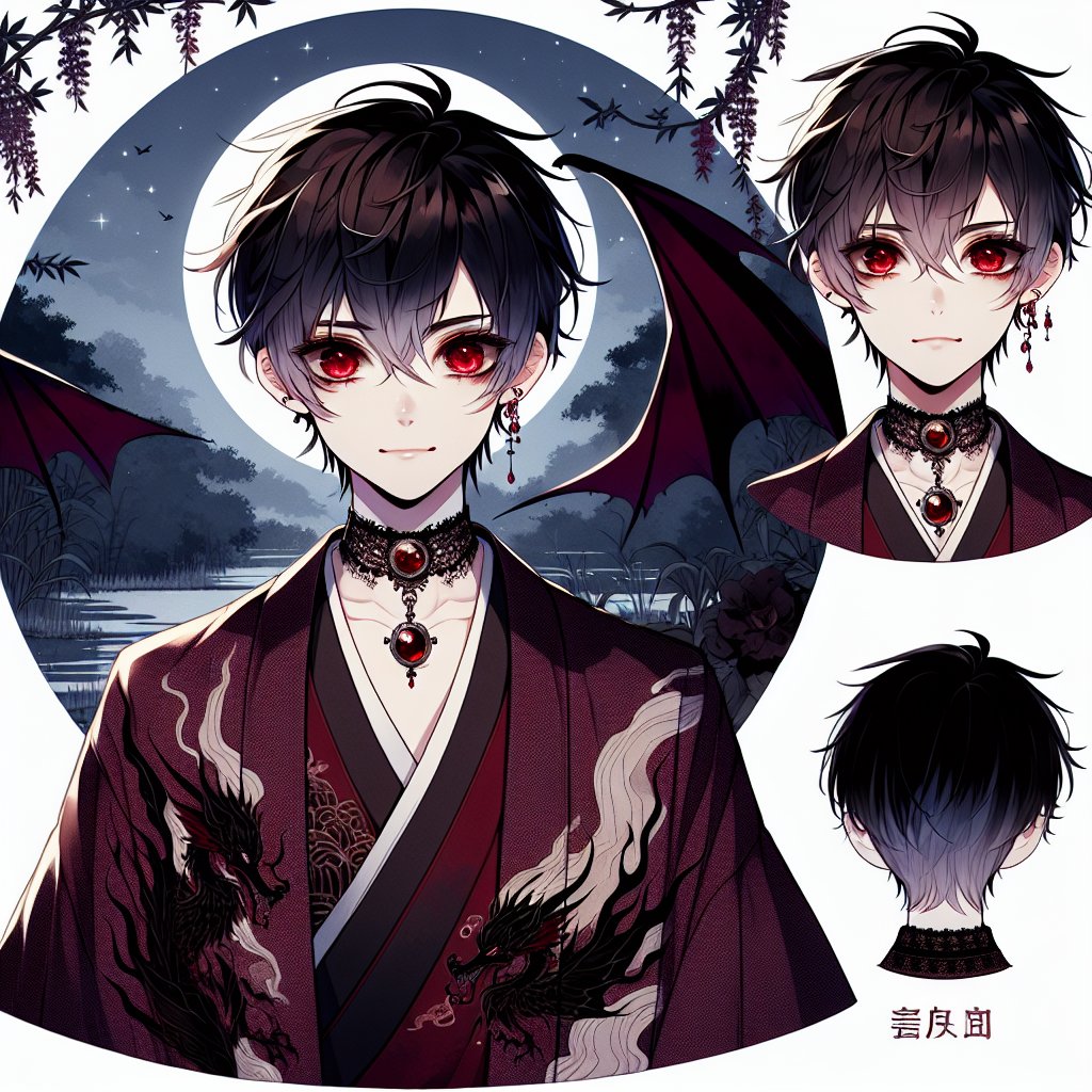 Anime Boy Demon: Anime boy drawn Fanart