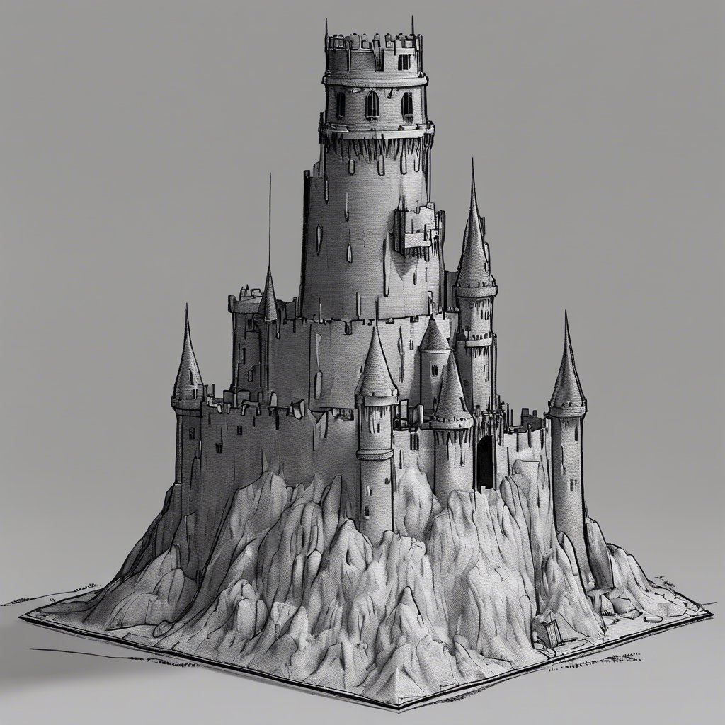 black castle tower rising out of Fanart