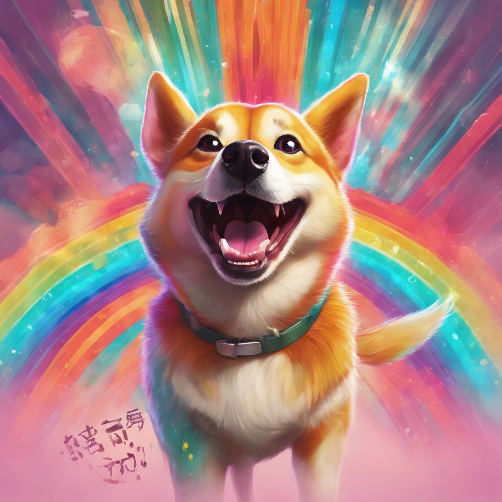 A colourful happy wide eyed Shibu Fanart