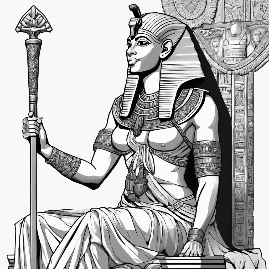 Hatshepsut sphinx with goatee sceptre Egyptian Fanart