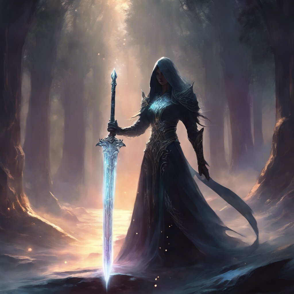 Dark magic glowing shadow great sword | Fanart