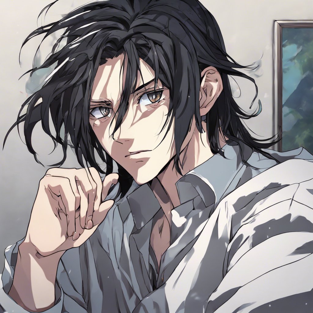 pale young man with sleepy grey Fanart