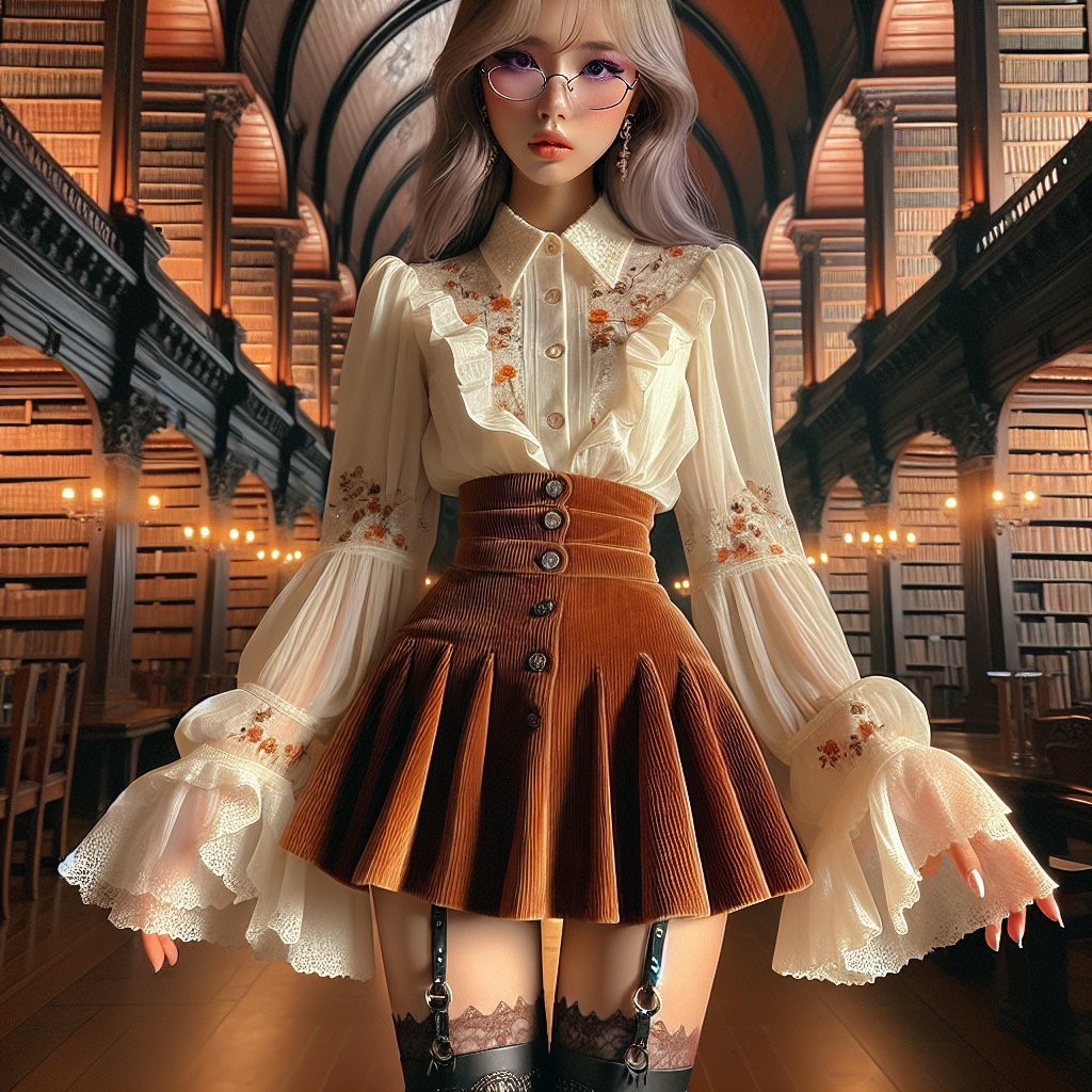 Anime Girl In Library: Anime girl Fanart