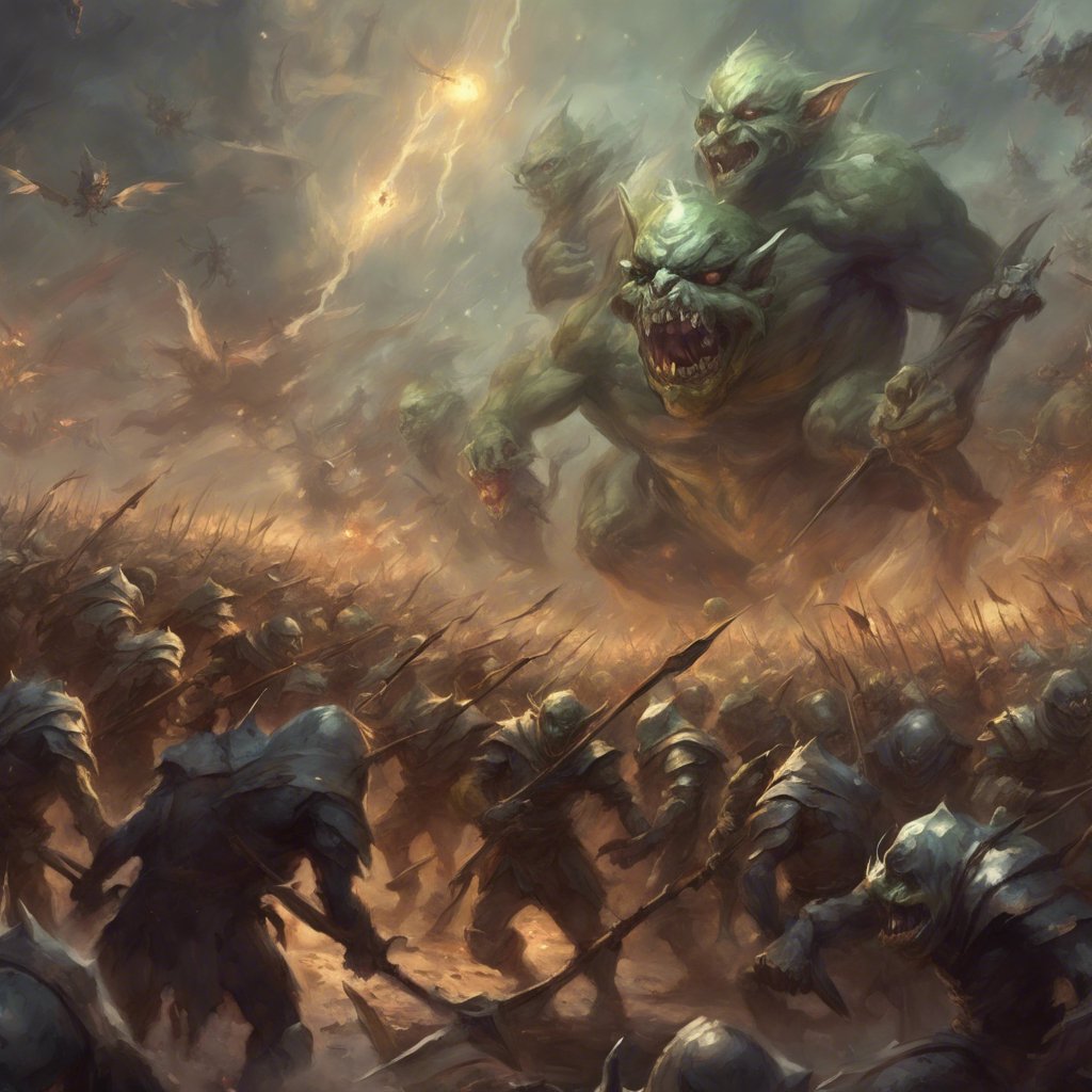 Army of goblins on battlefield Fanart