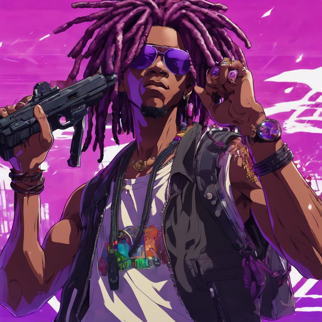 A black guy with purple dreads Fanart