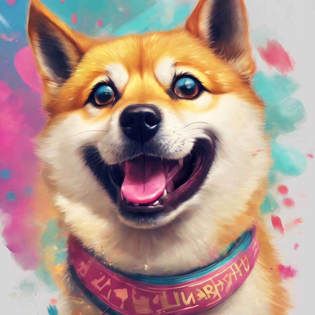A colourful happy wide eyed Shibu Fanart