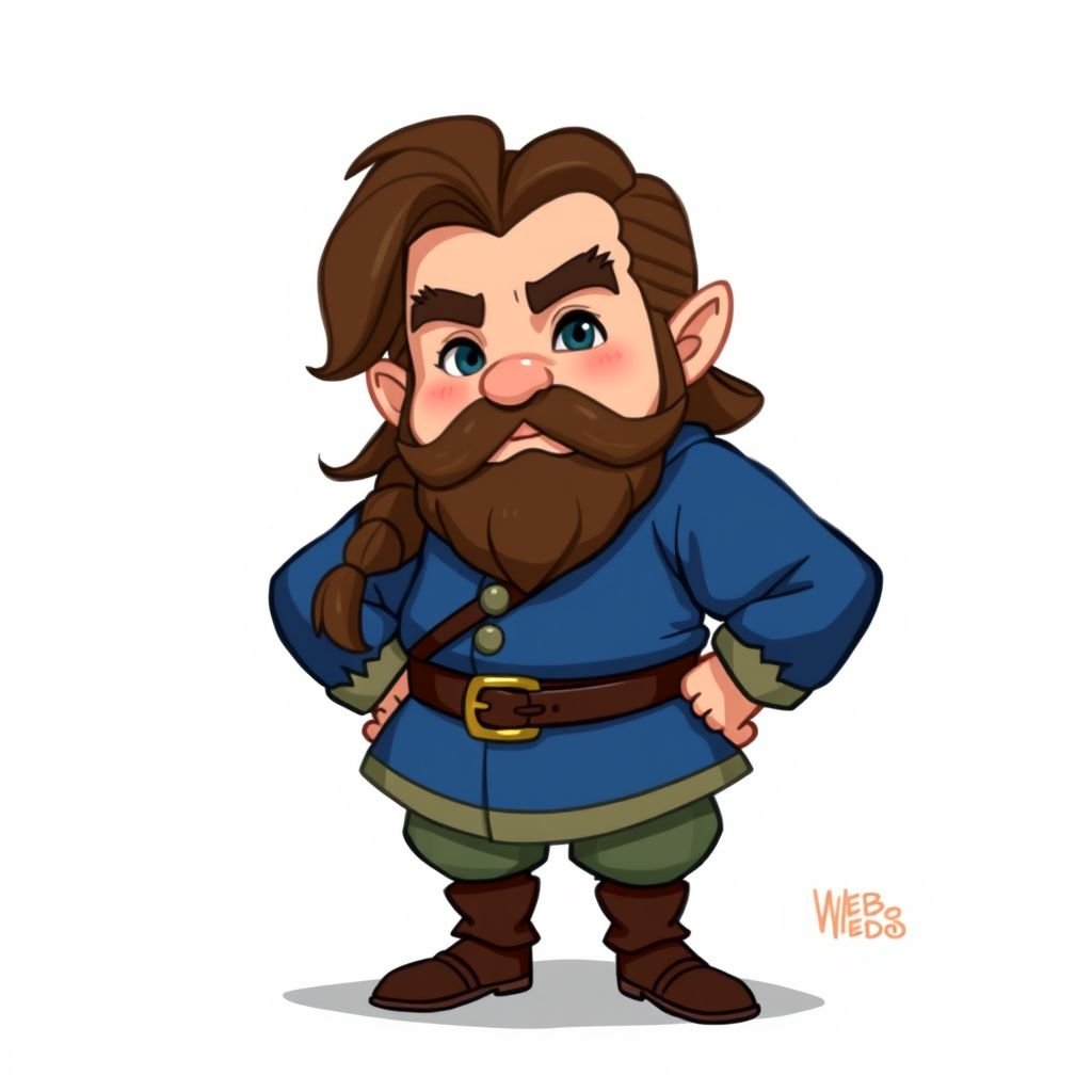 Bard with brown hair, a curly Fanart