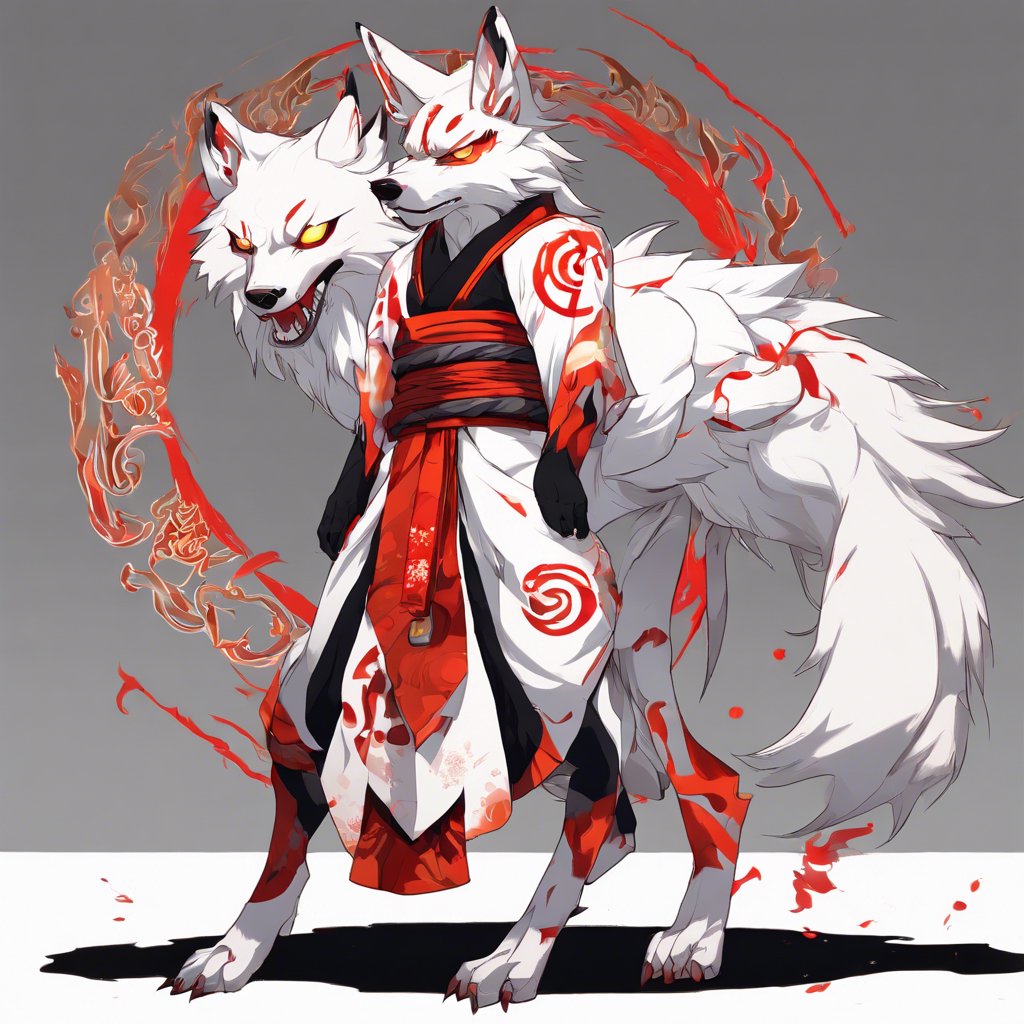 Kitsune, okami HD wolf red markings, Fanart