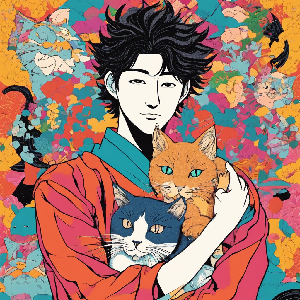 Satoru gojo holding a cat Fanart