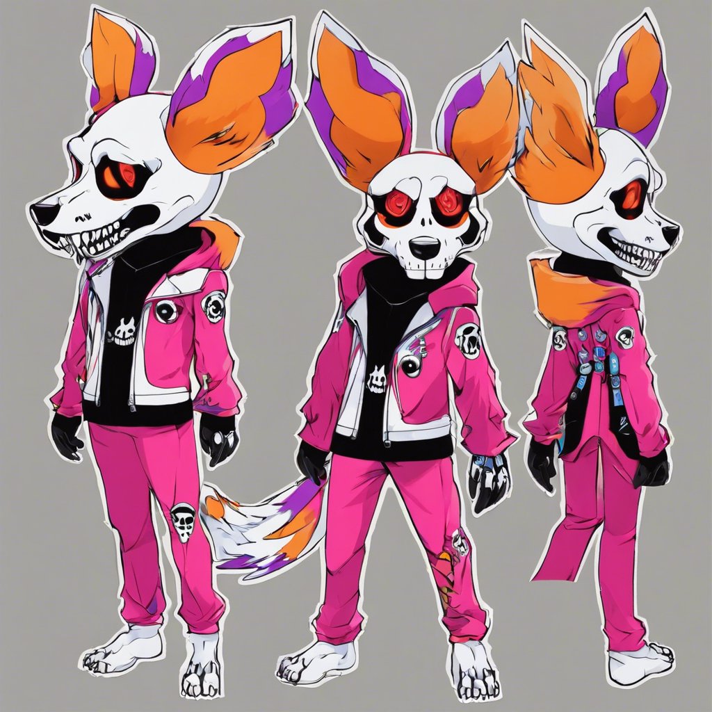 skull dog fursuit at multiple angles | Fanart