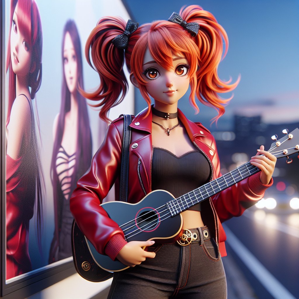 Anime Girl With Ukulele: Anime girl Fanart