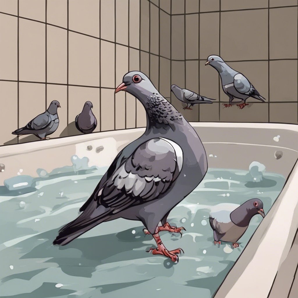 pigeons at the bathtime yelling on Fanart